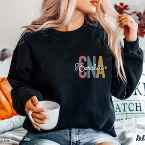 Personalized CNA Sweater, Stethoscope Nurse Sweatshirt, Custom Nurse ...
