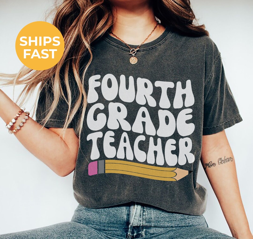 Fourth Grade Teacher Shirt Retro Comfort Colors Teacher - Etsy