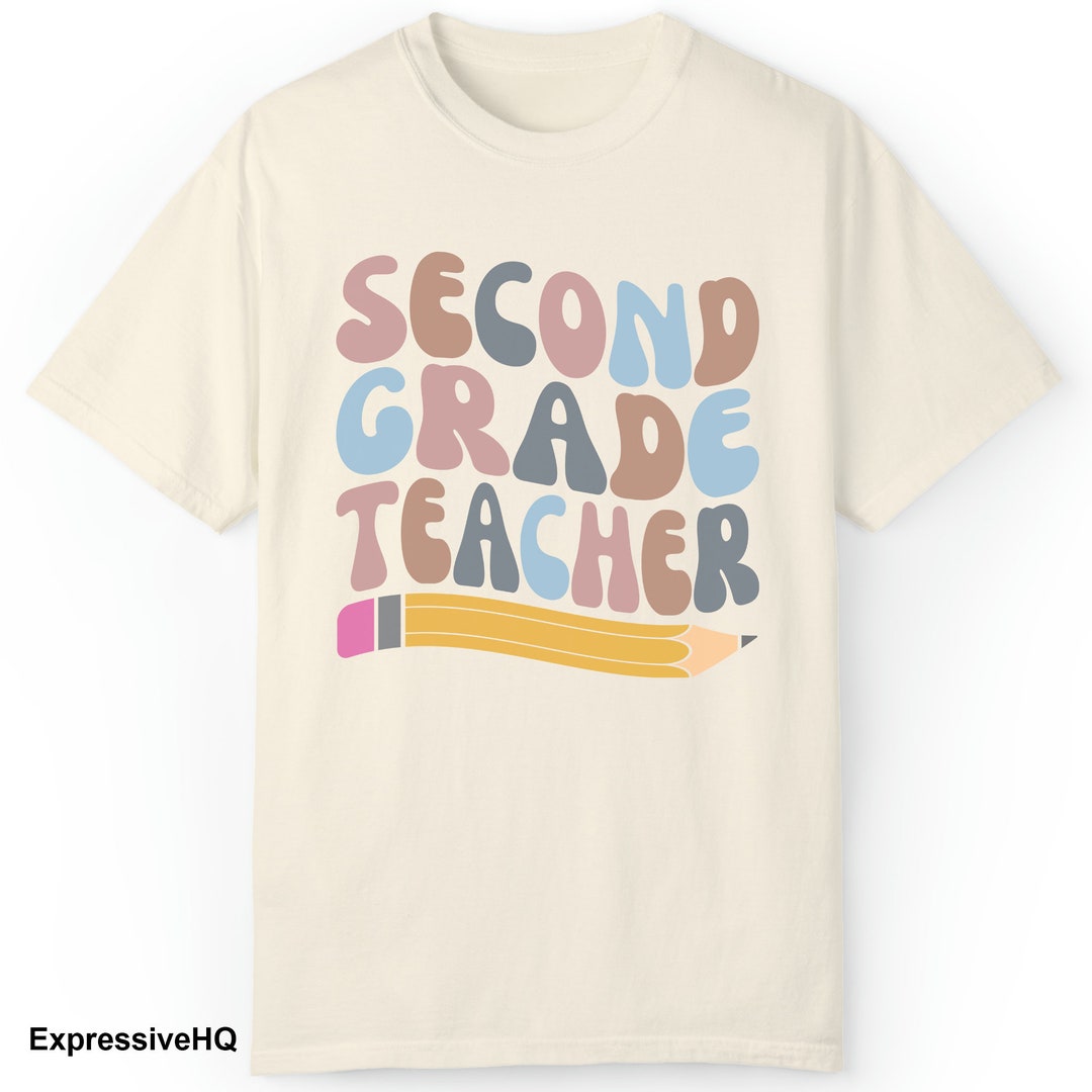 Second Grade Teacher Shirt, Retro Comfort Colors Teacher Shirt, Teacher ...