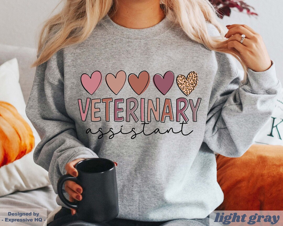 Veterinary Assistant Sweater, Vet Tech Sweatshirt, Hearts Veterinarian ...