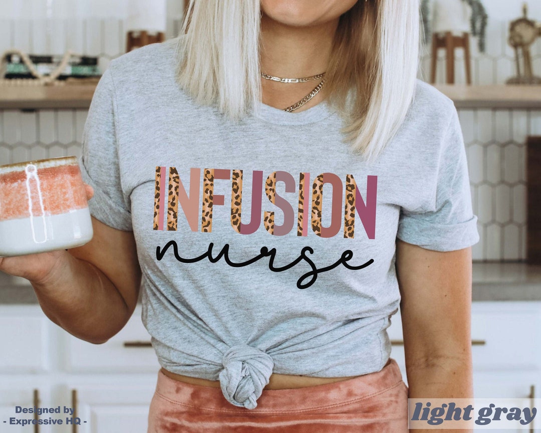 Infusion Nurse Shirt, Iv Therapy Nurse Tshirt for Work, Leopard ...