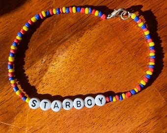 Starboy Bracelet, the Weeknd Inspired Bracelet, Handmade Beaded ...