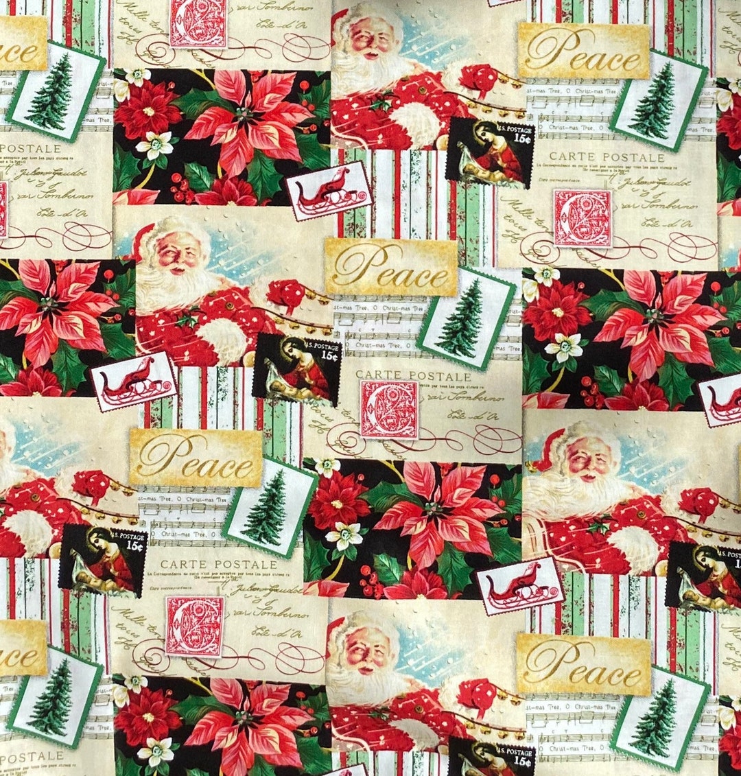 Christmas Fabric | Christmas Traditions Fabric | Santa Fabric ...