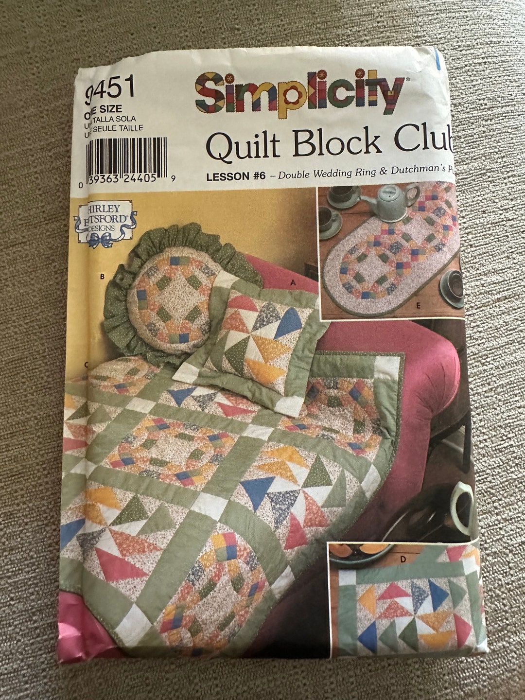 Simplicity 9451 Quilt Block Club Lesson #6 Double Wedding Ring and ...