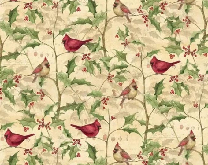 Cardinal Birds Fabric | Cardinal Fabric | Bird Fabric | Cardinal on ...