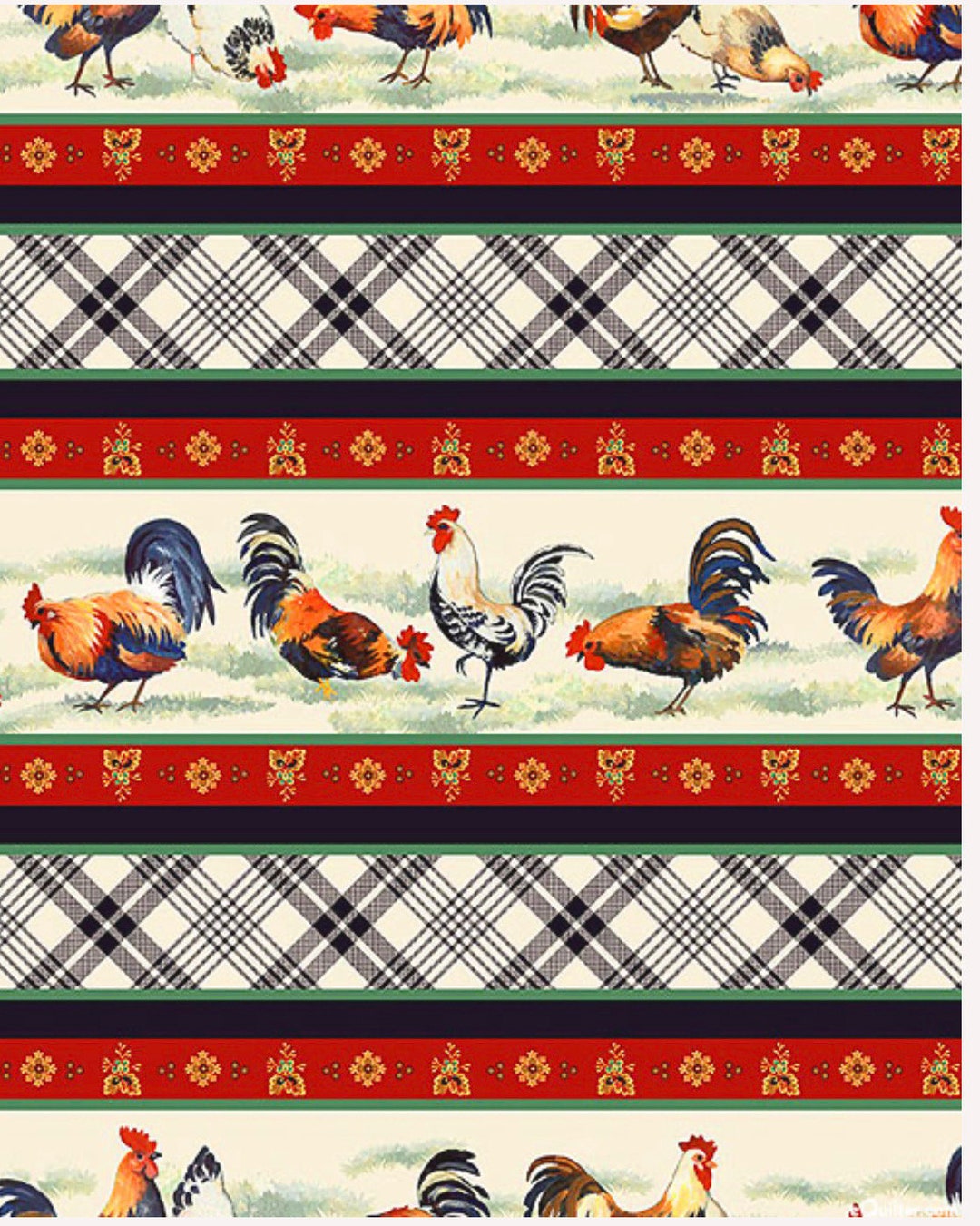 Rooster Farm House Fabric | Chicken Fabric | P & B Textiles Fabric ...