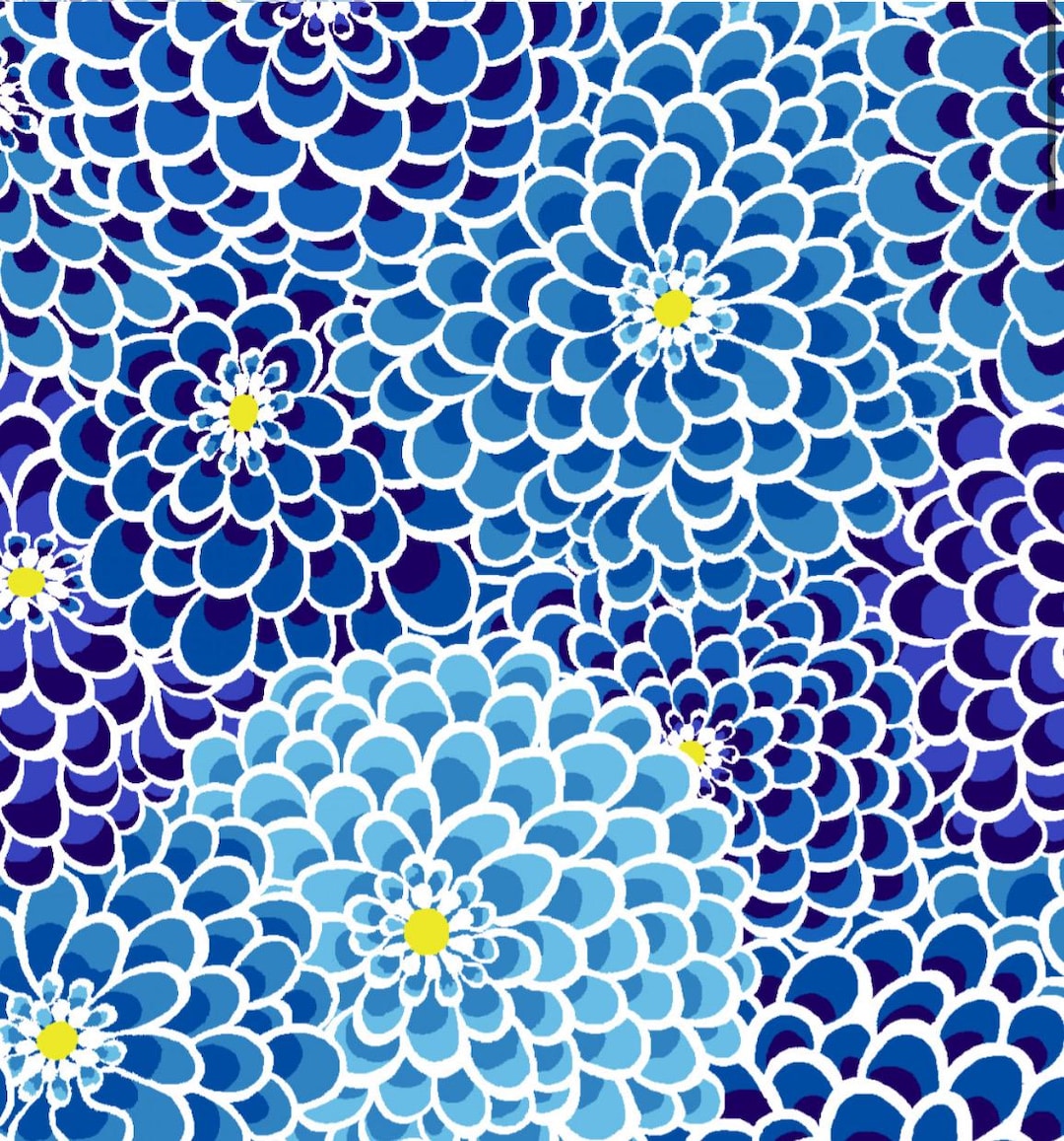 Sassy Blue Floral Fabric | Floral Fabric | Blue Flower Fabric | Fabric ...