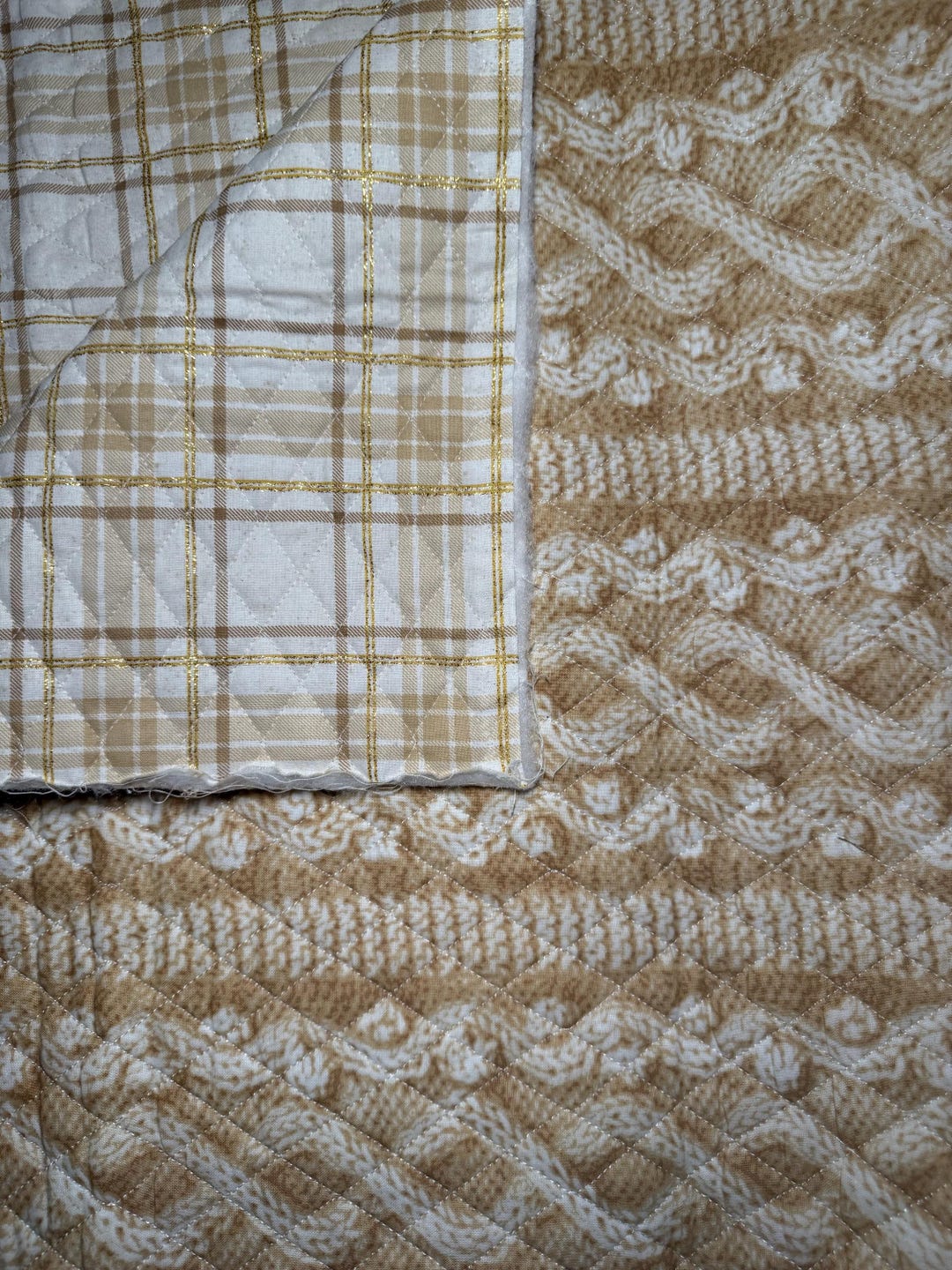 Plaid Pre Quilted Double Faced Fabric - Etsy