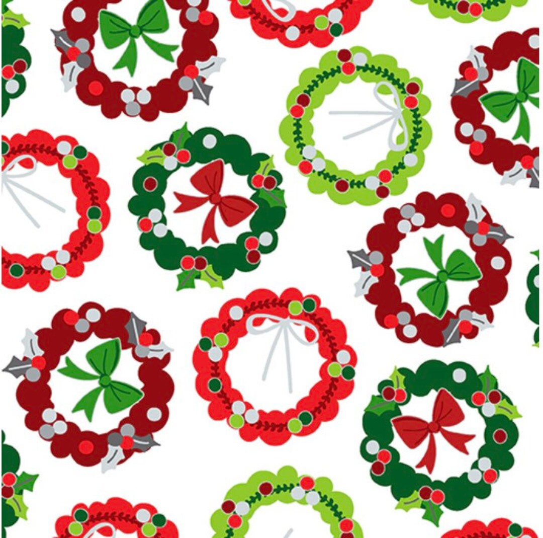 Camp Joy | Holiday Wreath Fabric | Christmas Wreath Fabric | Kanvas ...