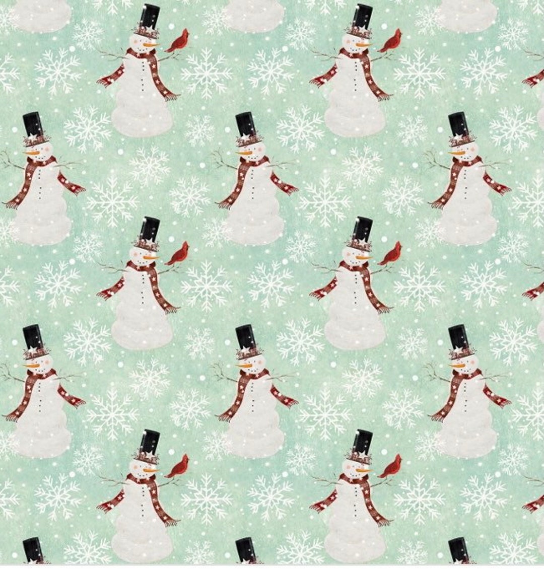 Home for the Holidays Fabric | Snowman Fabric | Snowmen Fabric | Winter ...