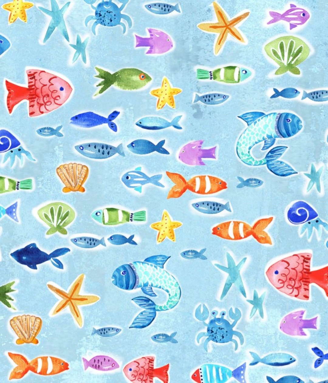 Let the Sea Set You Free Fabric Tropical Fish Fabric - Etsy