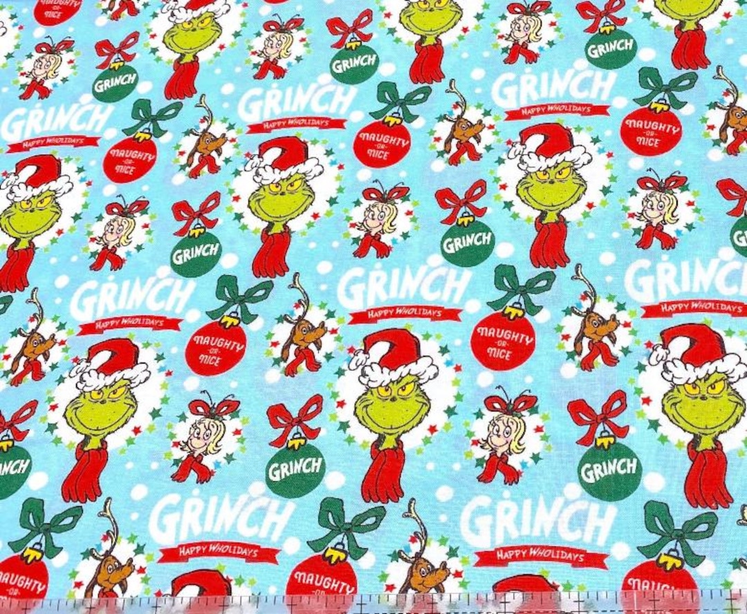 The Grinch Fabric | How the Grinch Stole Christmas Fabric | Dr Suess ...