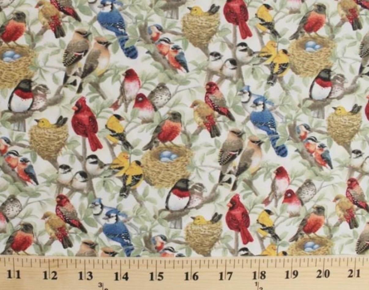 Beautiful Birds Fabric | Song Bird Fabric | Birds Fabric | Bird Fabric ...