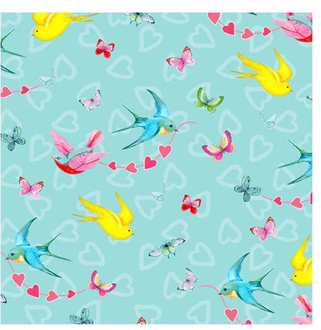 Heart & Soul Birds Fabric | Song Bird Fabric | Birds Fabric | Bird ...