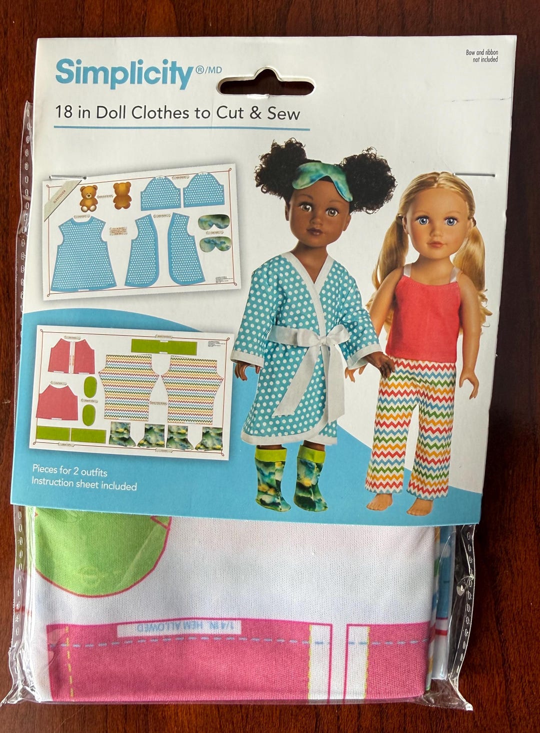 Simplicity 18" Doll Clothes Cut and Sew Pattern | Fabric With ...