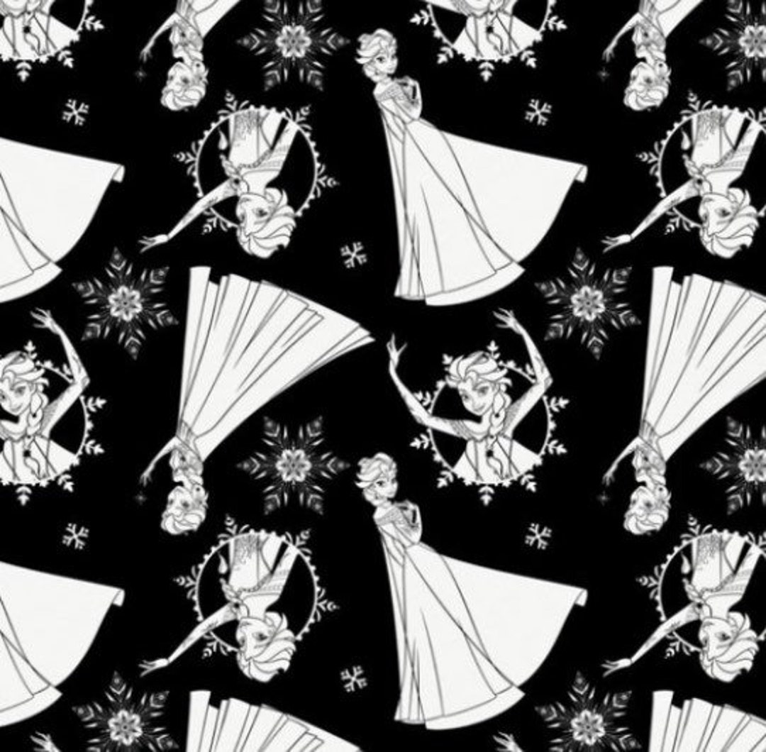 Disney Frozen ELSA Fabric | Frozen Fabric | Disney Fabric | Black ...