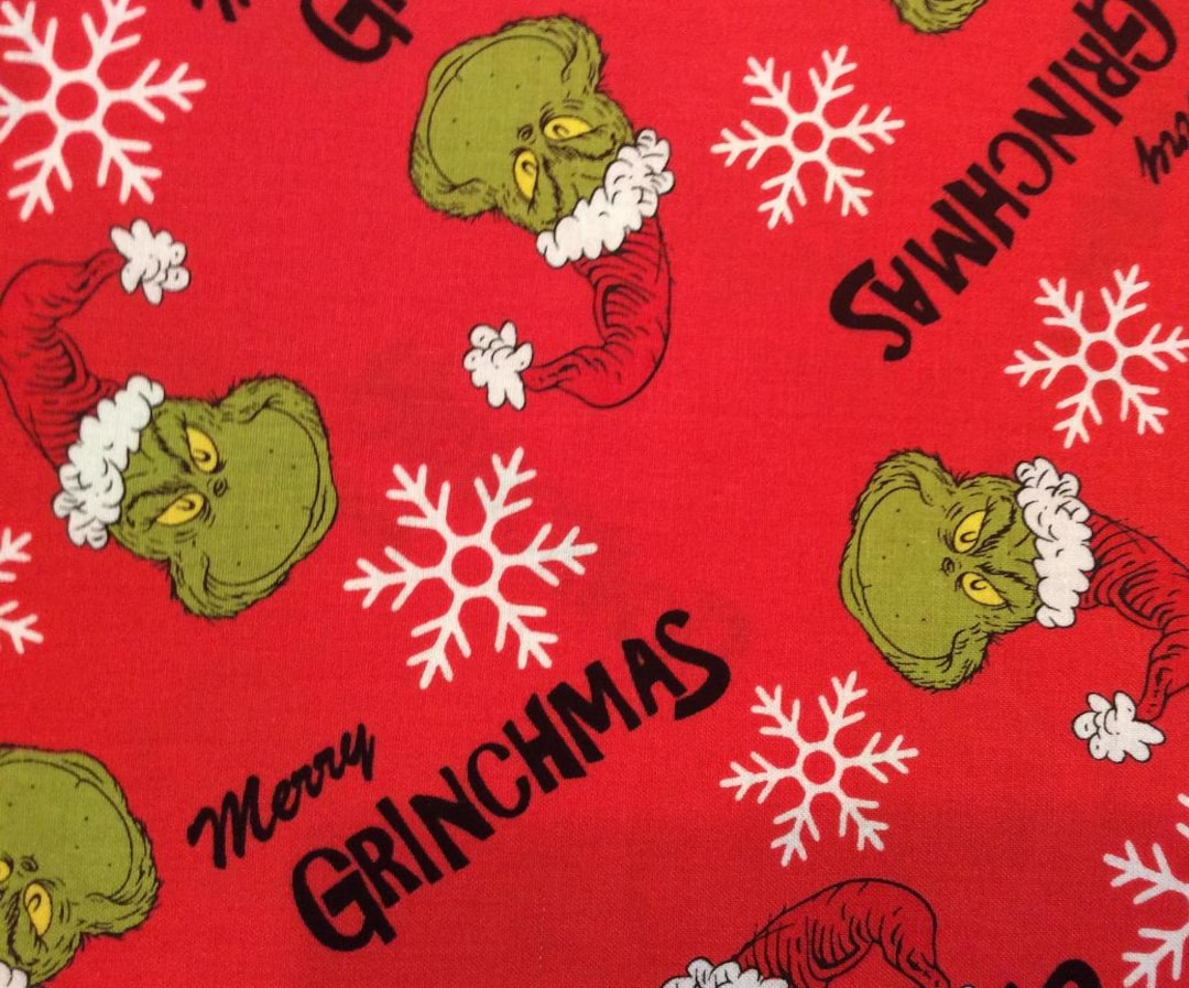 The Grinch Fabric | How the Grinch Stole Christmas Fabric | Dr Suess ...
