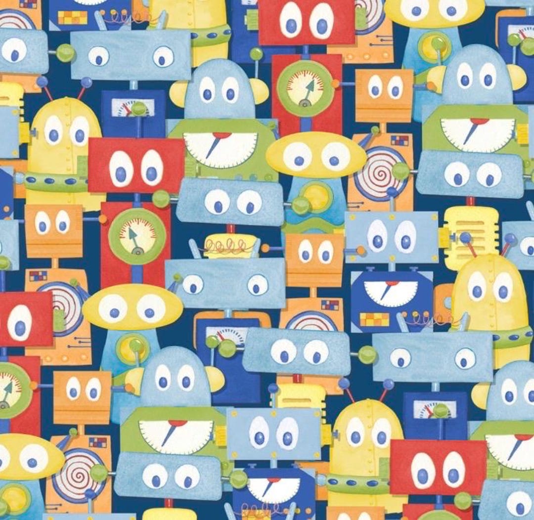 Alpha-bots Robot Fabric | Alphabots Fabric | Robot Fabric | Wilmington ...