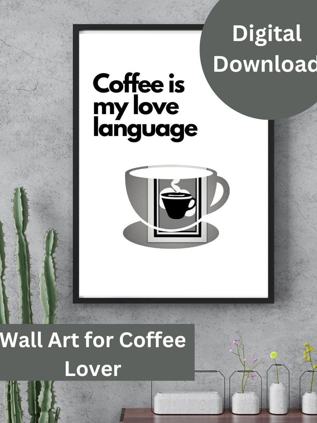 Coffee is My Love Language Wall Art Print Kitchen Decor - Etsy