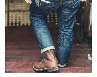 Leather Work Boots - Etsy UK