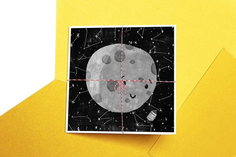 Moon Card - Etsy