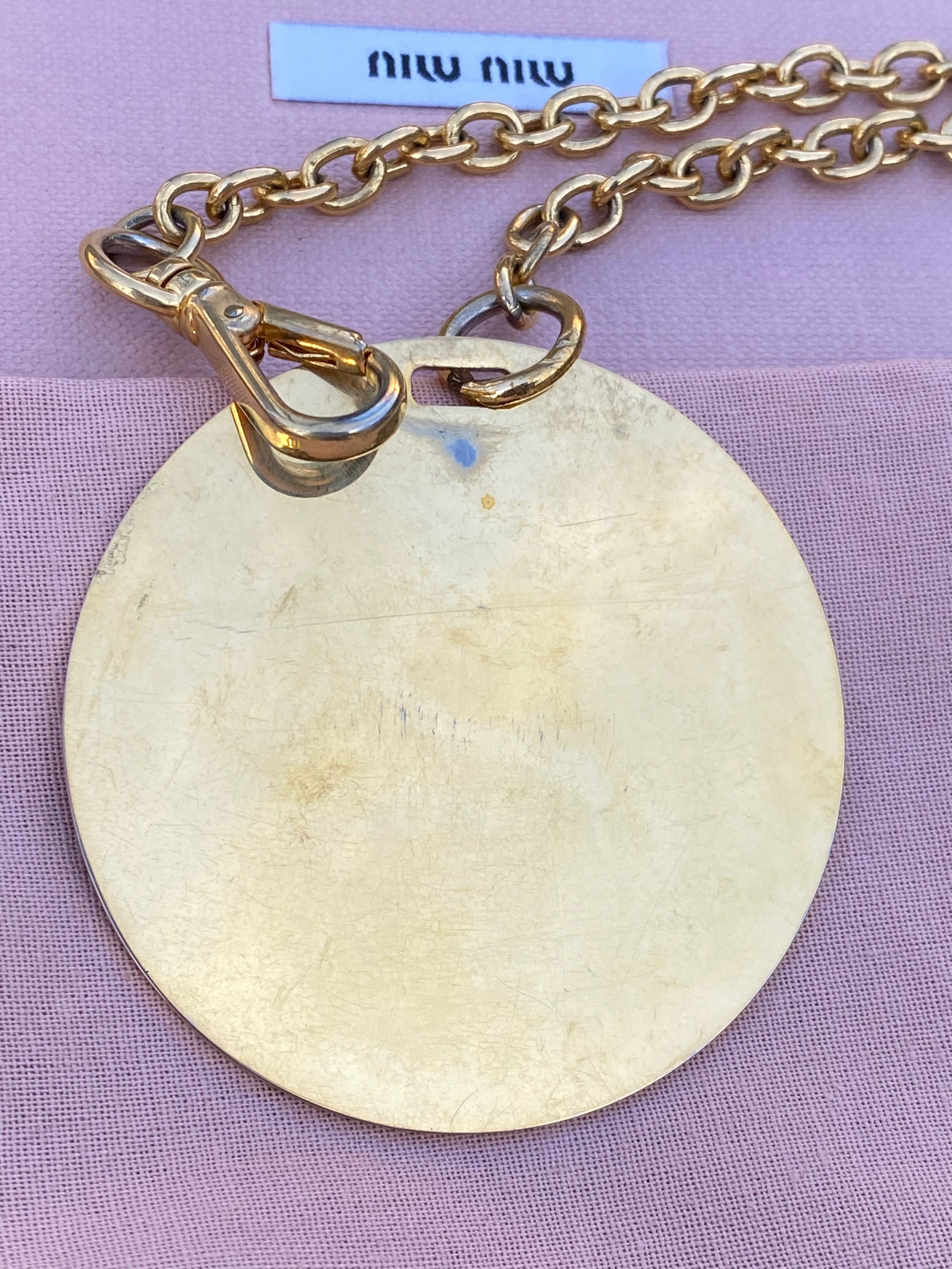 Authentic Key Chains Miu Miu/gold Pendant Miu Miu/charm - Etsy