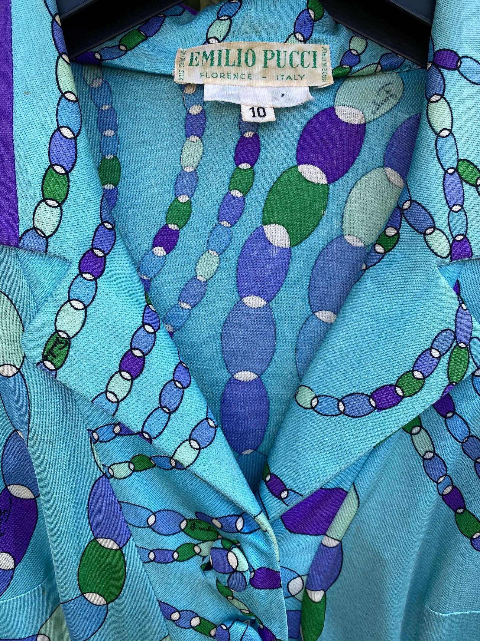 70s Vintage Dress Emilio Pucci/blue Dress Silk/silk Dress - Etsy