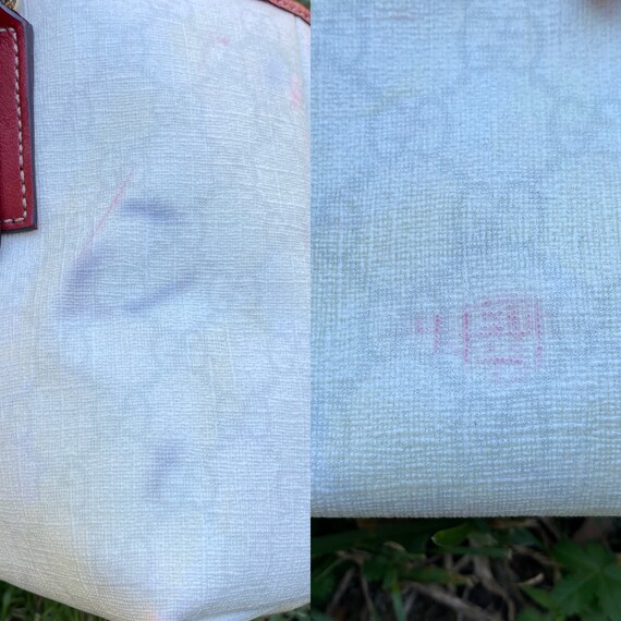 90s Vintage authentic Clutch bag Gucci Love/Ivory red… - Gem