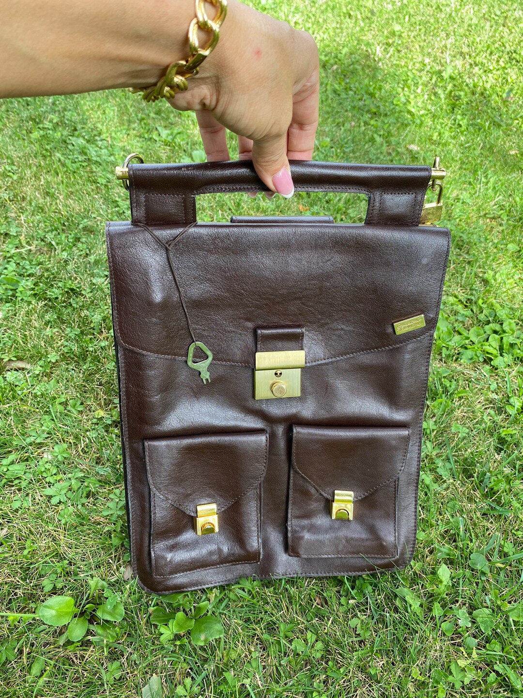 70s Vintage Messenger Bag Valentina/brown Bag Leather/style - Etsy