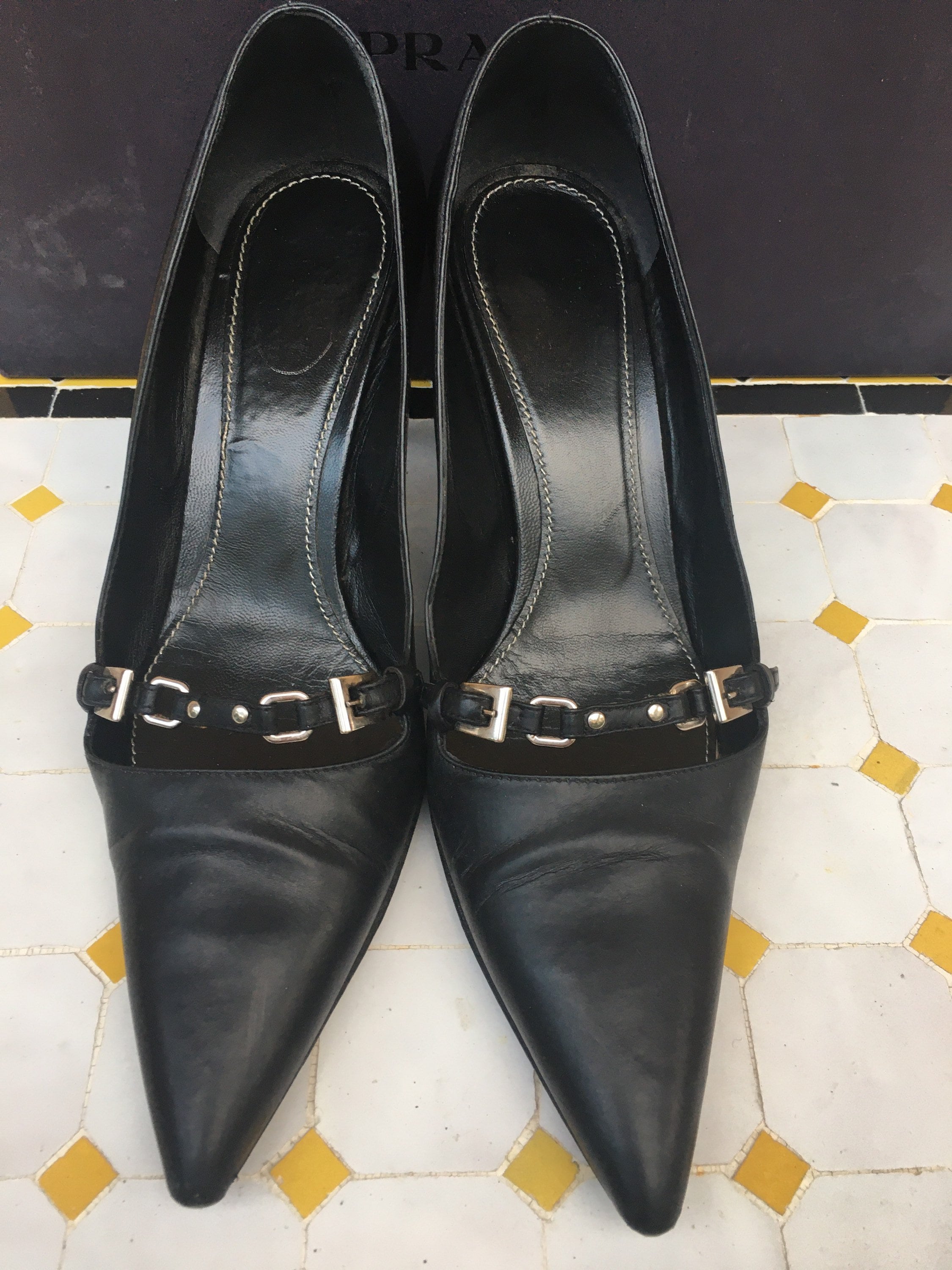 90s Prada décolleté/Lady Prada style shoes/Black décolleté/ | Etsy