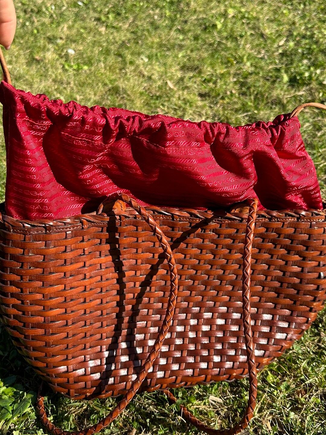 80s Vintage Woven Bag Italy/brovn Bag Leather/borsa Intreccio Pelle ...