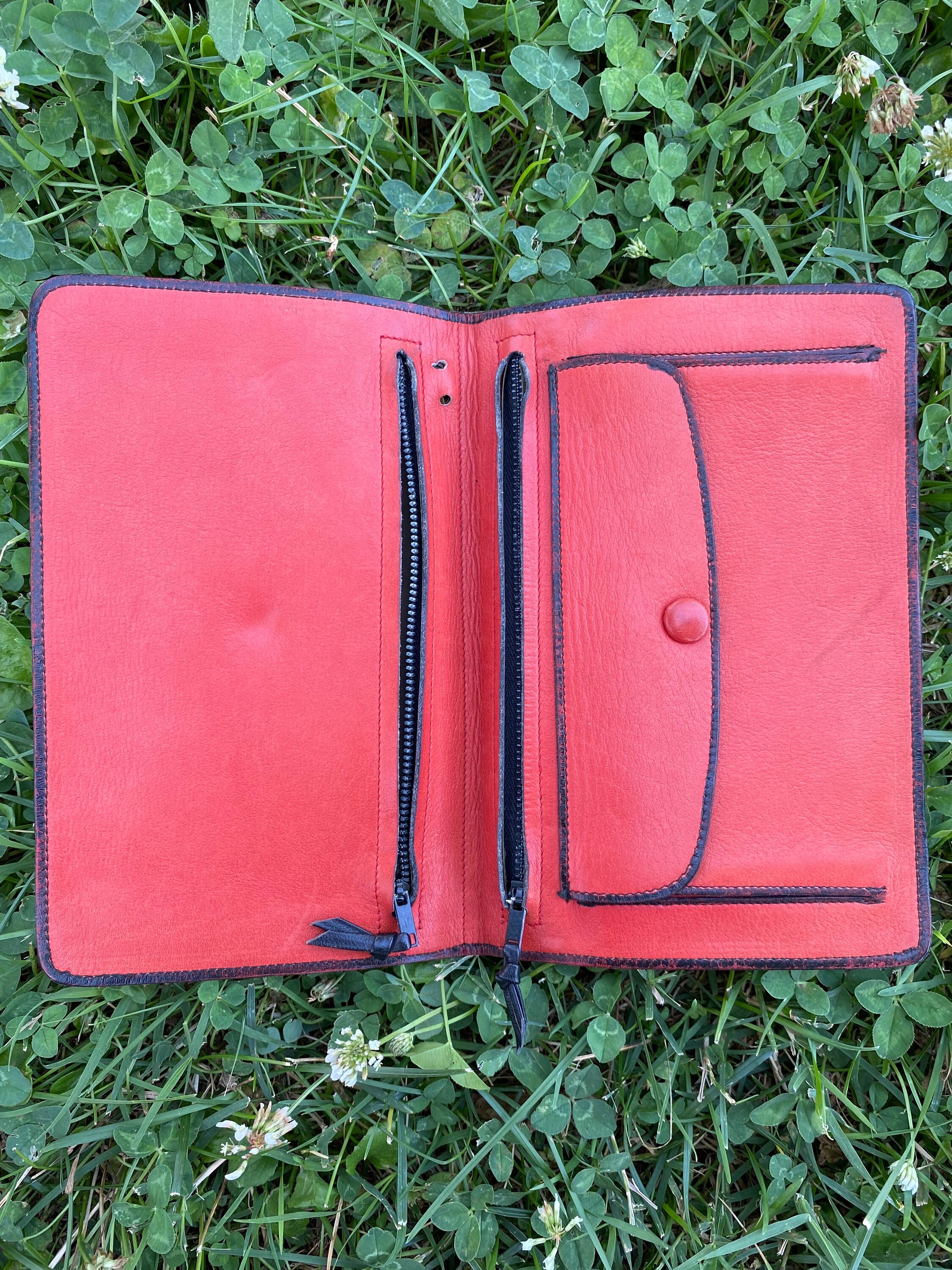 70s Vintage Wallet/black Leather Wallet Italy/vintage Leather - Etsy UK