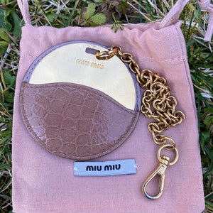 Authentic Key Chains Miu Miu/gold Pendant Miu Miu/charm Key Ring Miu ...