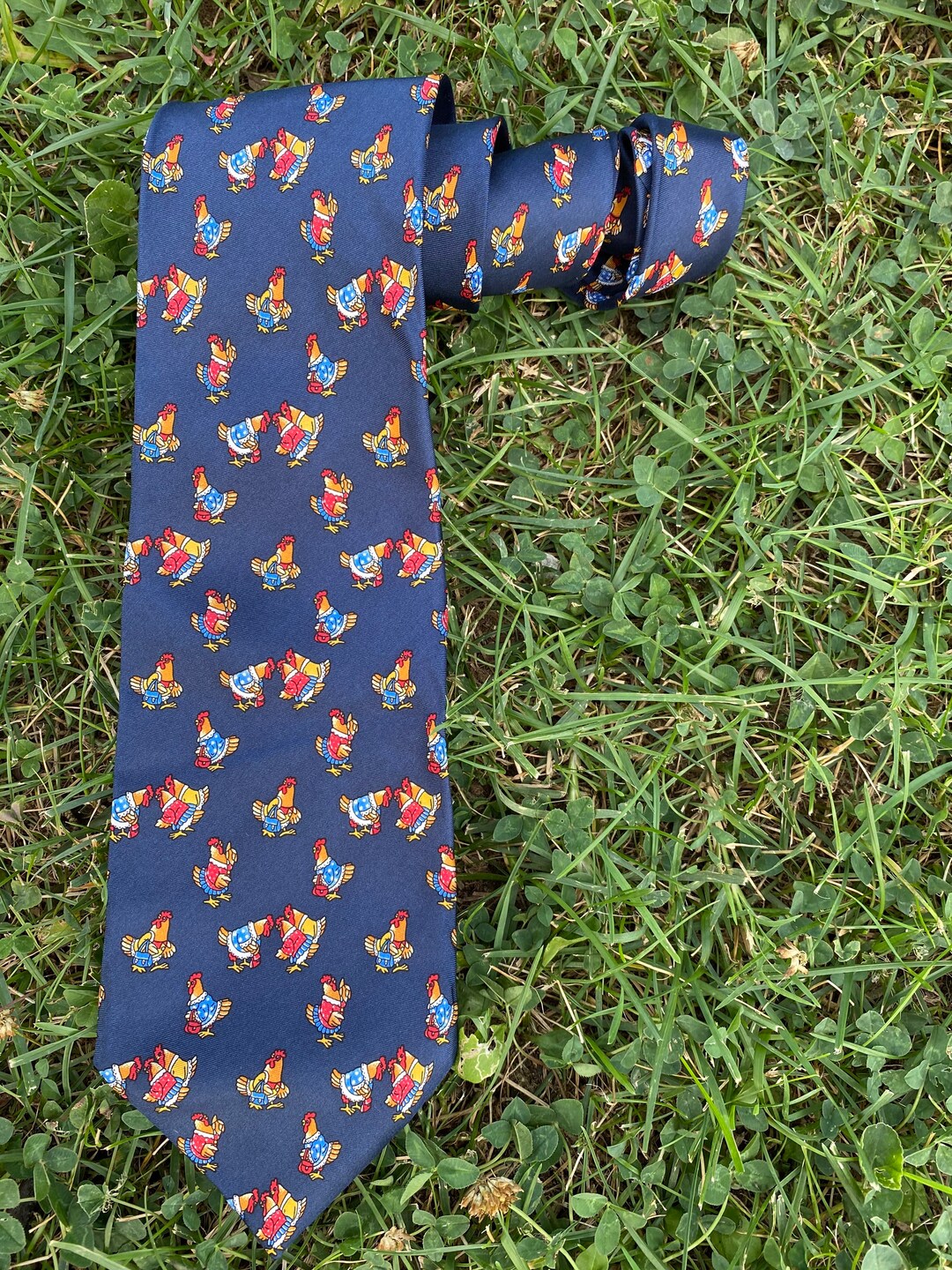 80s Vintage Tie Chickens Andrea Silardi/tie With Chickens/design Tie ...