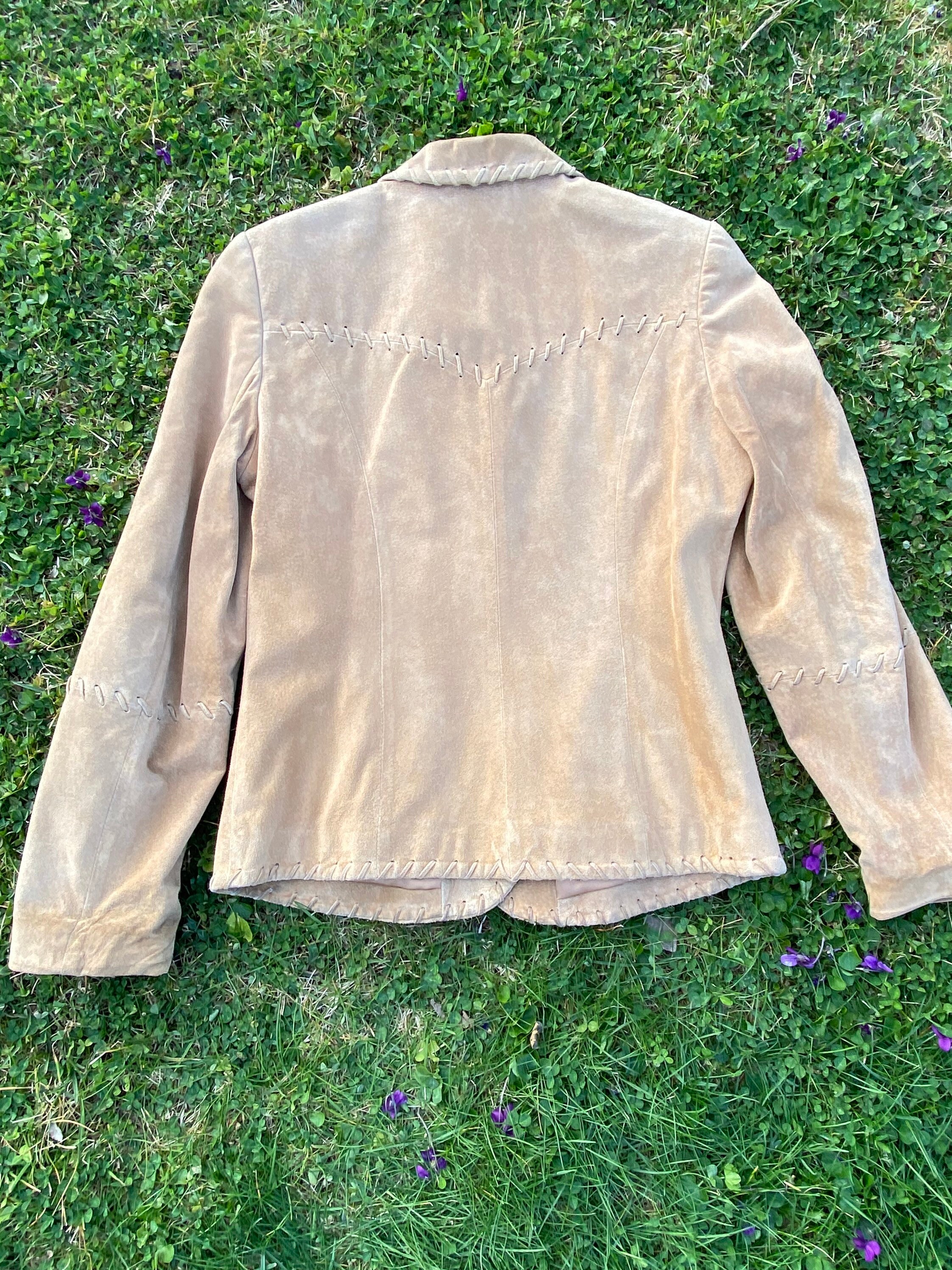 90s Vintage Leather Jacket Taifun Collection/beige Jacket - Etsy UK