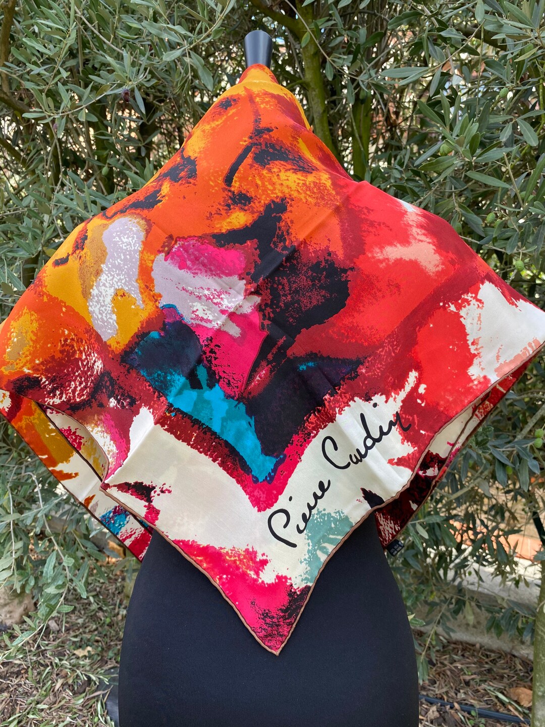 90s Vintage Scarf Pierre Cardin/scarf Piere Cardin/silk Scarf/design ...