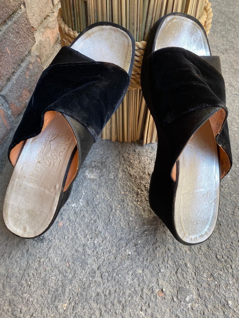80s Platforms Velvet Salvatore Ferragamo/vintage Lady - Etsy