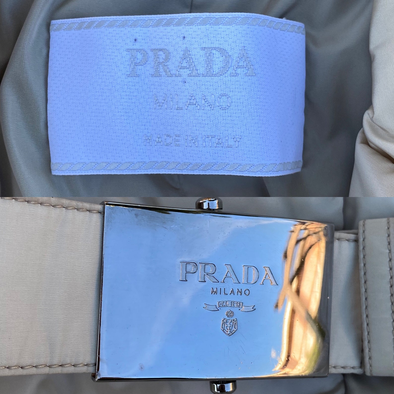 Down Jacket Prada/authentic Jacket Prada/beige Jacket - Etsy