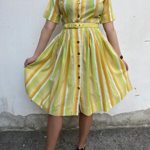 70s Vintage Dress Handmade/vintage Rainbow Dress/fashion - Etsy