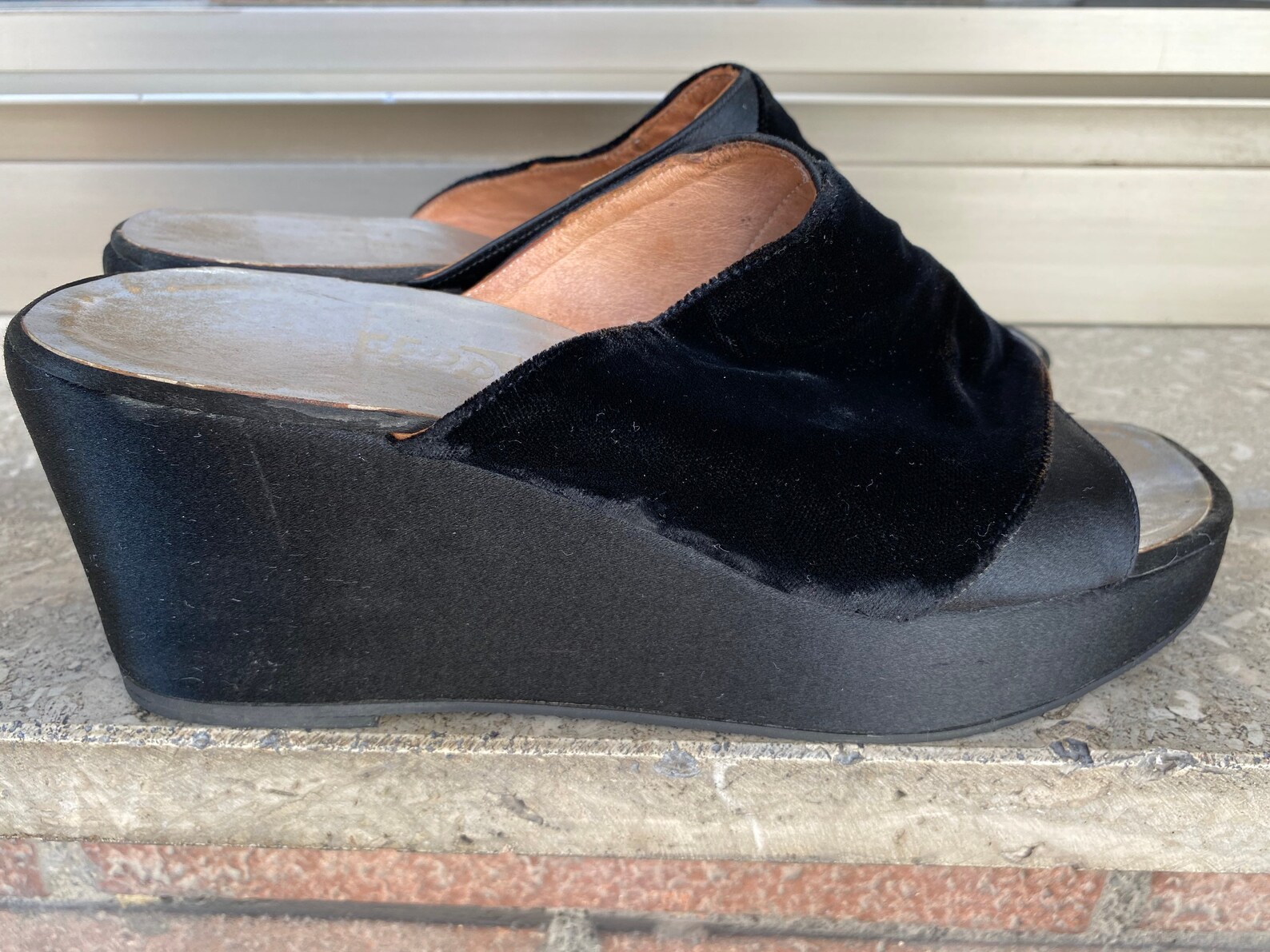 80s Platforms Velvet Salvatore Ferragamo/vintage Lady - Etsy