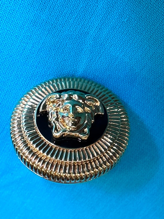 Authentic Ring Versace Italy gold Black Ring Metal design Ring Versace Medusa ringmetal Versace Medusa Gold ringmetal Enamel Versace Gold Etsy Norway