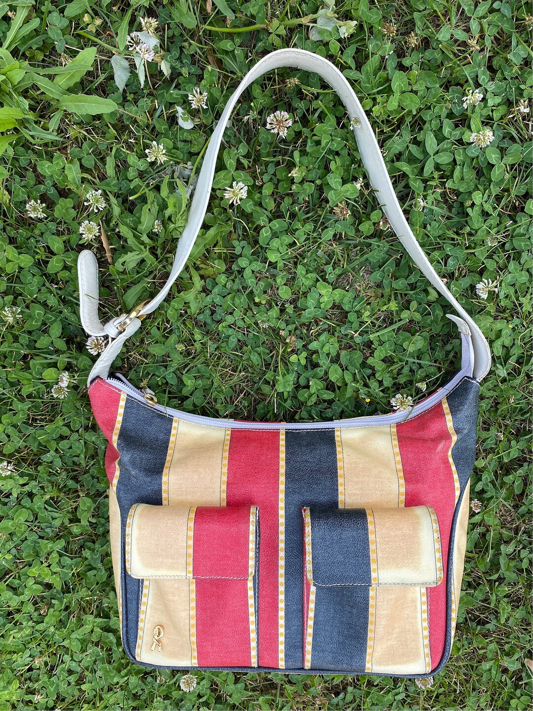 60s Vintage Rare Bag by Roberta Di Camerino/yellow Red Blue Bag Leather ...
