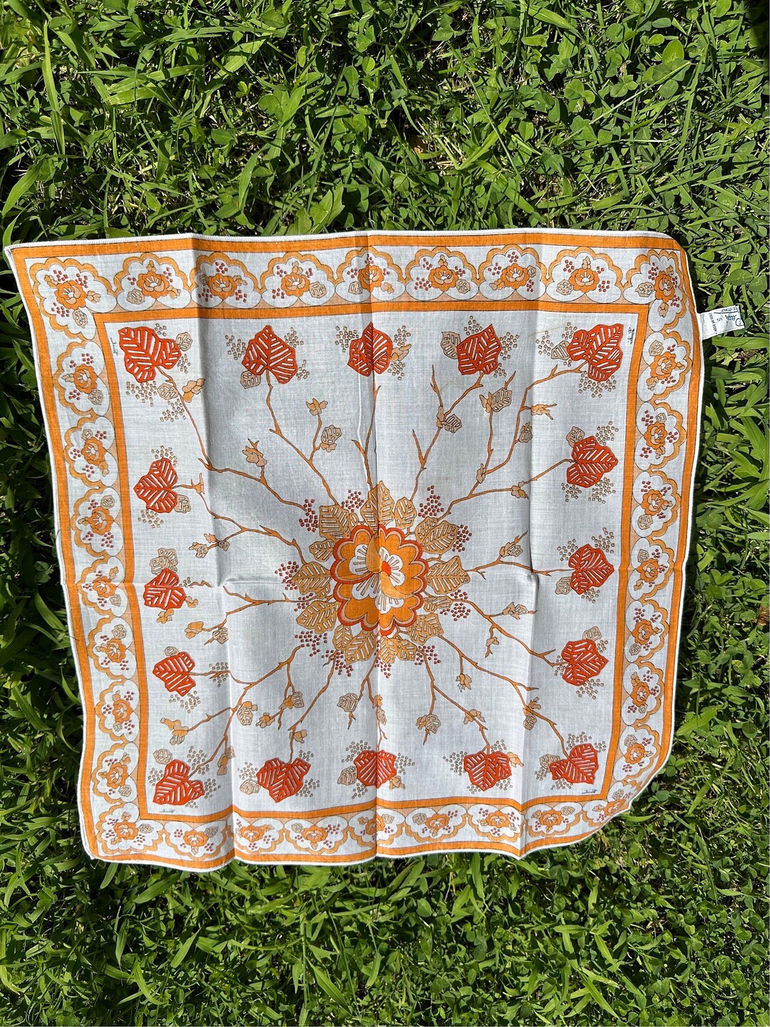 70s Vintage Pocket Handkerchief Emilio Pucci/orange White - Etsy