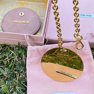 Authentic Key Chains Miu Miu/gold Pendant Miu Miu/charm Key Ring Miu ...