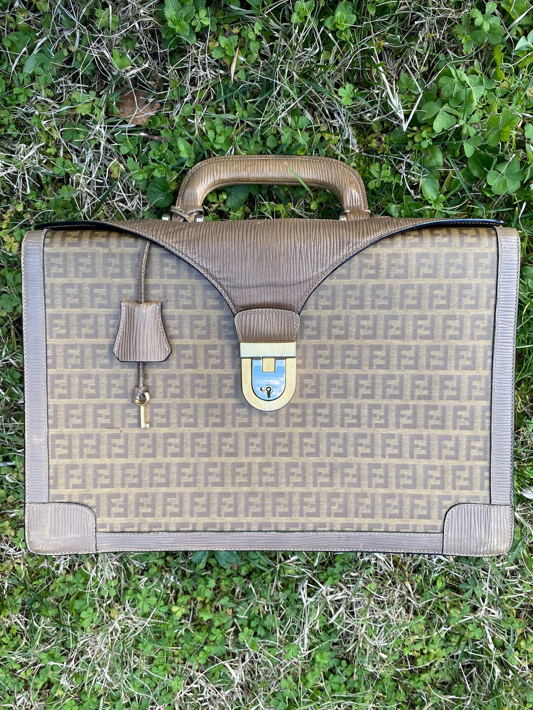 80s Vintage Authentic Bag Fendi/kiwi Beige Bag Leather/design Bag Fendi ...