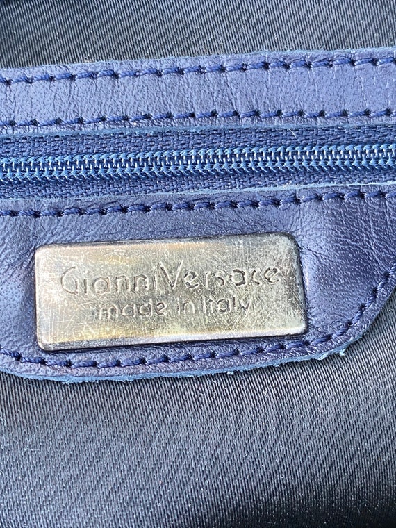 80s Vintage Pouch Gianni Versace/Blue nylon clutch ba… - Gem