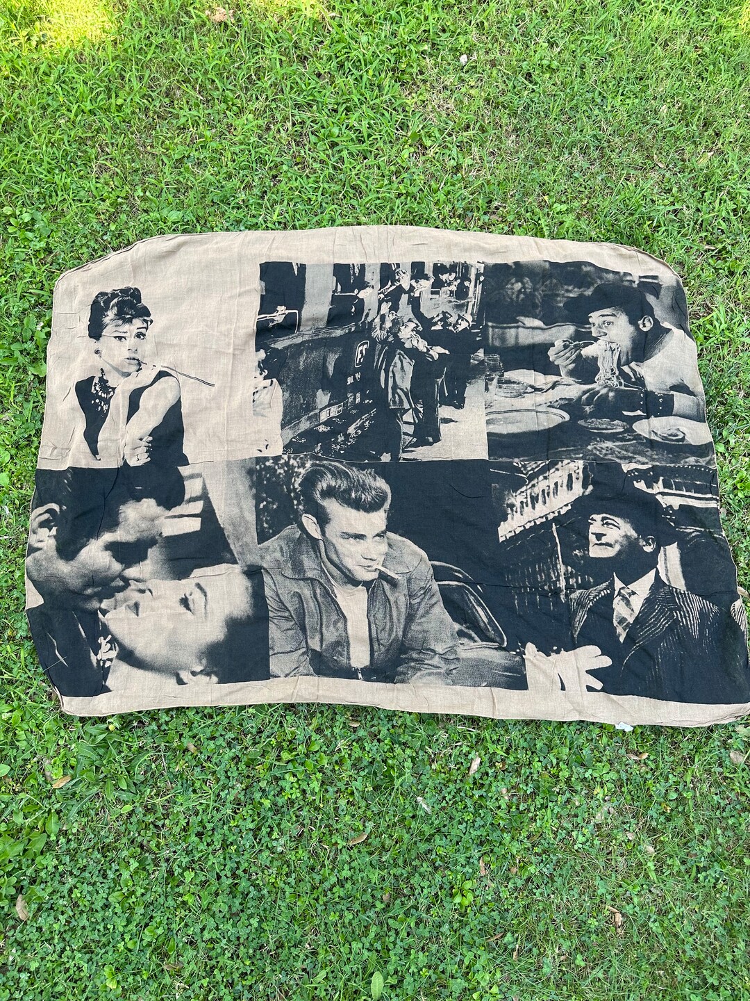 90s Vintage Scarf Poster Cinema Oscar/black Beige Scarf Cotton/cotton ...