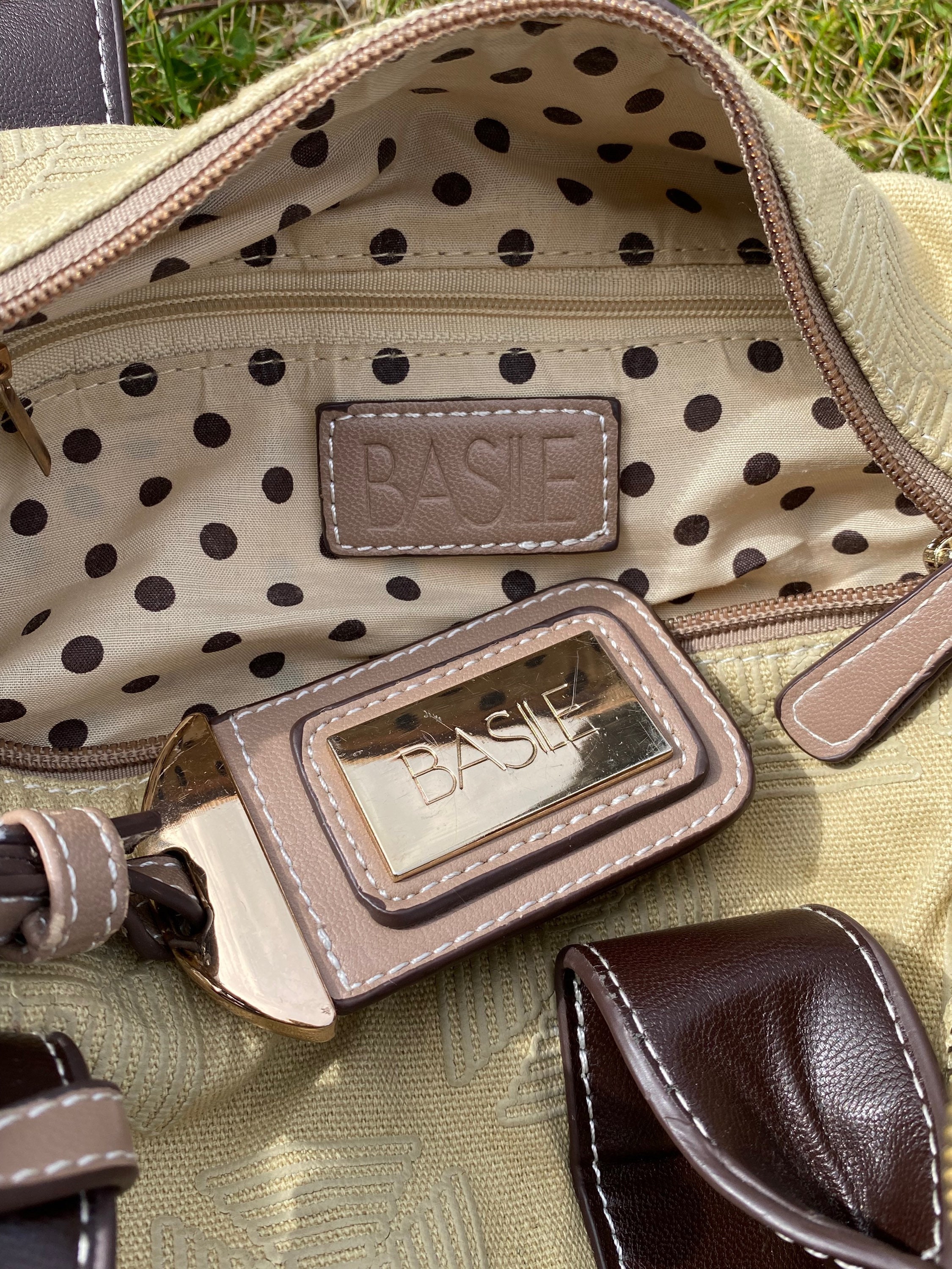 90er Jahre Vintage Umhängetasche Basile/Beige braune Tasche - Etsy.de