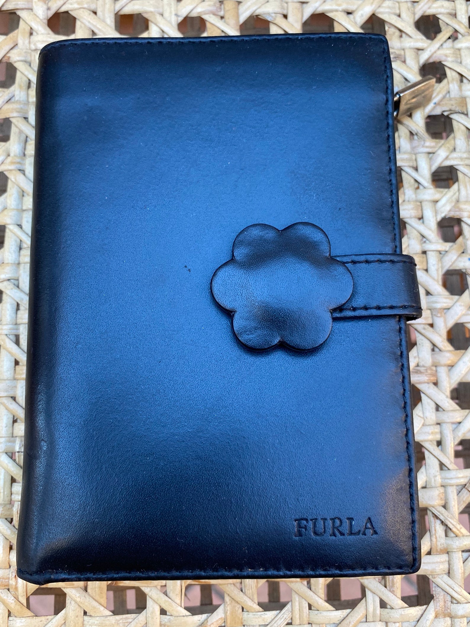 Cartera vintage de los años 90 Furla / cartera de cuero negro | Etsy