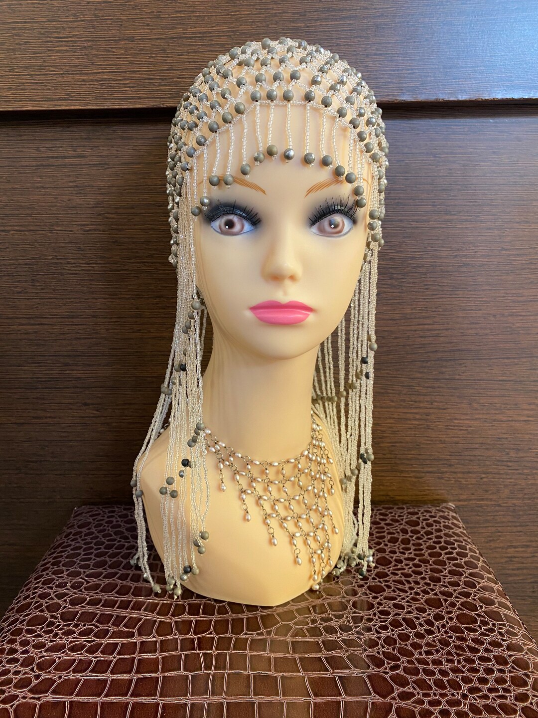 1930s Vintage Cap Skull Head Piece Gatsby/vintage Beaded Headpiece ...
